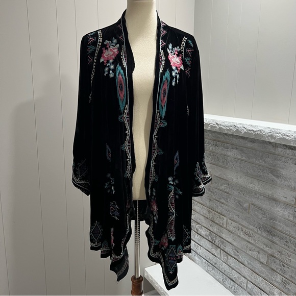 Johnny Was | Sweaters | Jwla Johnny Was Aveza Black Velvet Draped ...